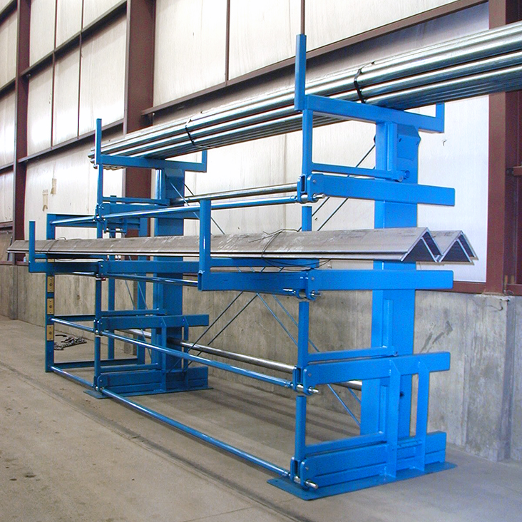 Single-Sided Roll-Out Racks - Cantilever Racking System - SpaceSaver Racks