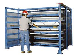 Roll-Out Sheet Metal Racks | Roll-Out Racks for Metal Storage